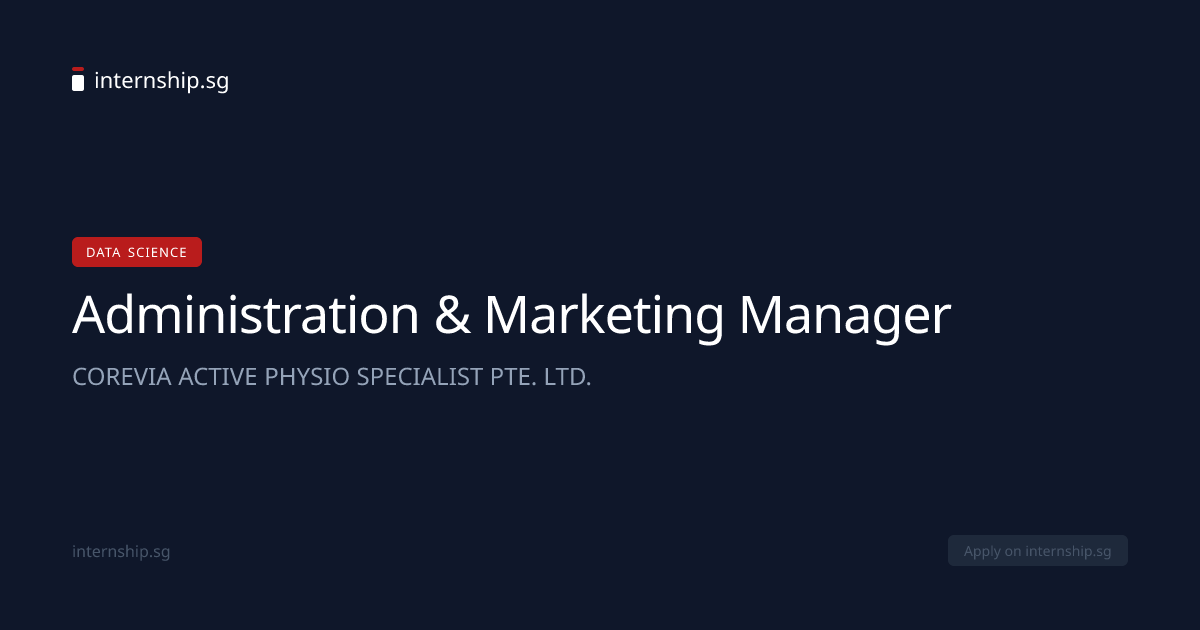 Administration & Marketing Manager at COREVIA ACTIVE PHYSIO SPECIALIST ...
